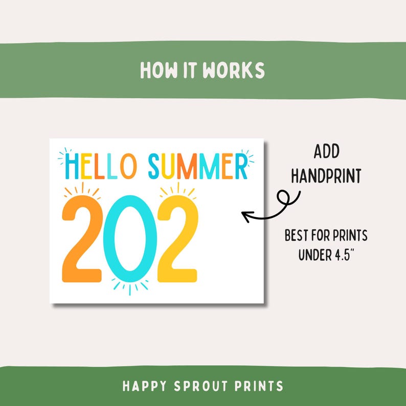 Hello Summer 2025 Handprint Art Craft, Cute Summer Toddler Craft ...