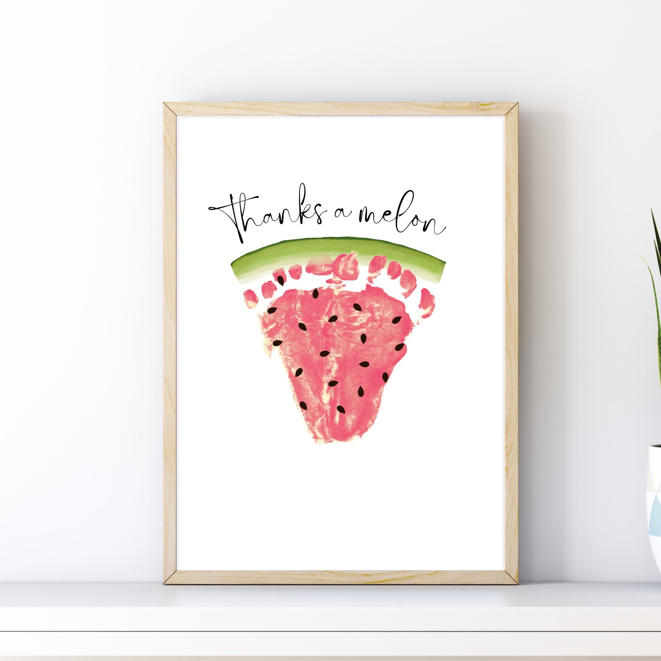 Thanks A Melon Footprint Art Craft DIY, Summer Watermelon Toddler ...