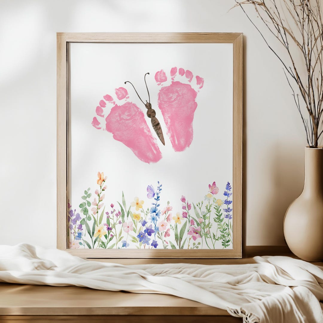 Butterfly Footprint Craft, Infant Footprint Art for Summer, Baby ...