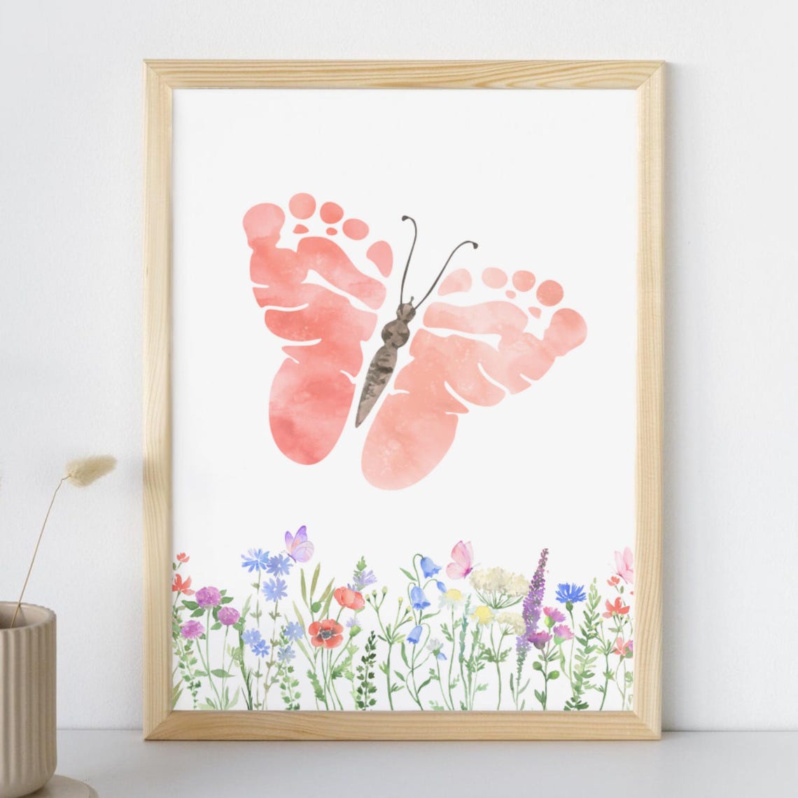 Butterfly Baby Footprint Keepsake Art, Infant Footprint Art for Summer ...