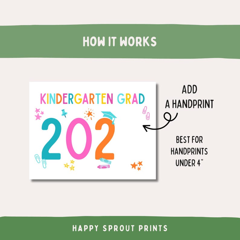 2025 Kindergarten Graduation Handprint Art, End of School Graduation ...