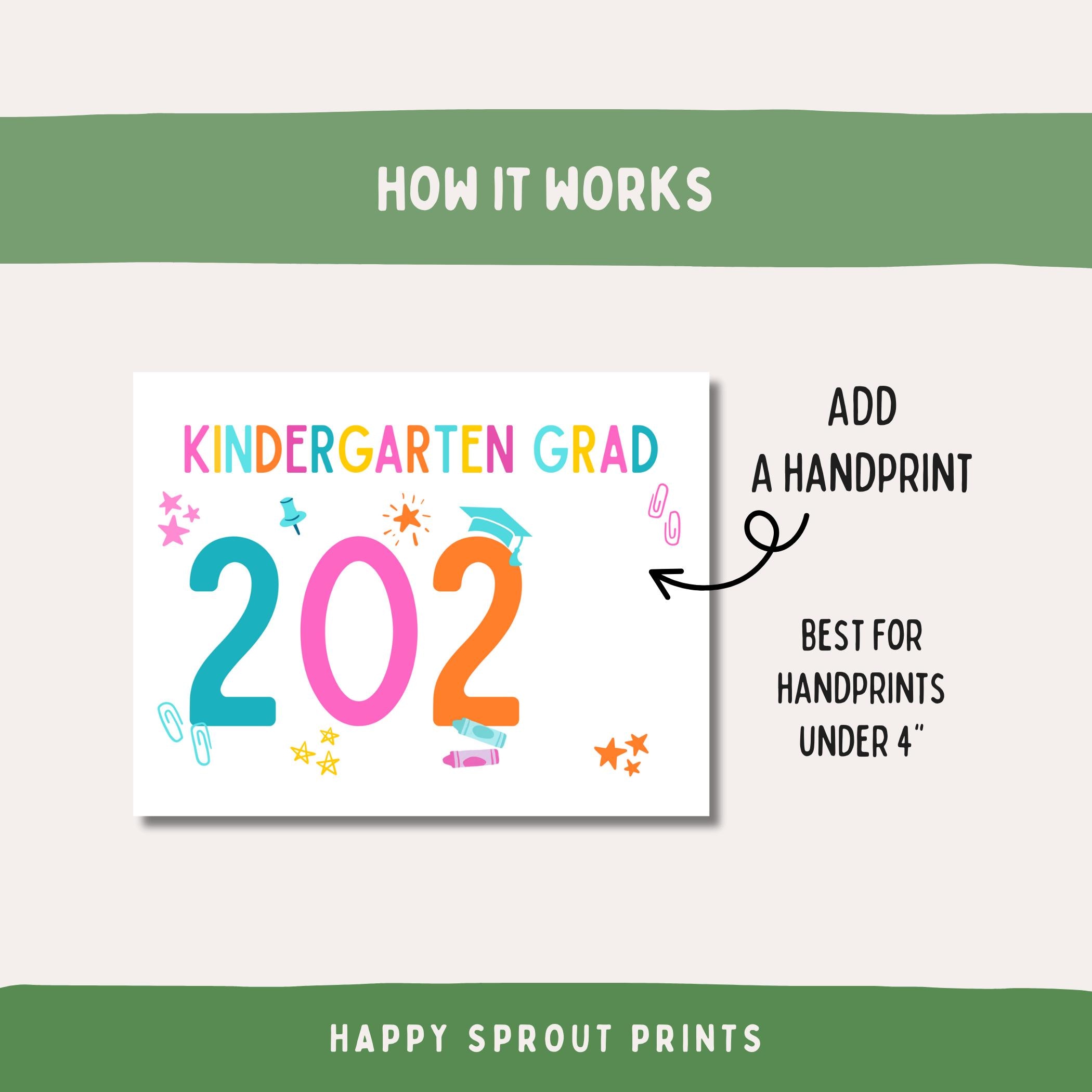 2025 Kindergarten Graduation Handprint Art, End of School Graduation ...