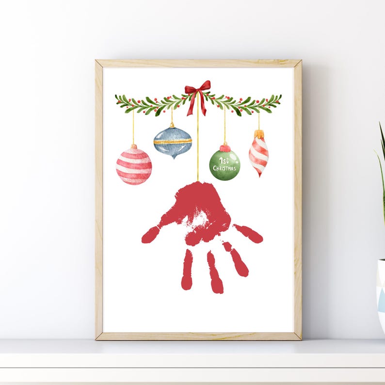 My First Christmas Handprint Craft, Christmas Ornament Keepsake Art ...