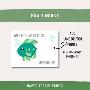 Fish Fathers Day Footprint Art, Ocean Animal Handprint Craft DIY ...