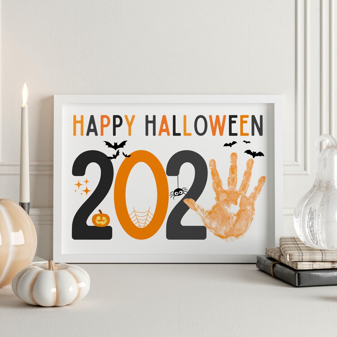 Happy Halloween Handprint Art Craft DIY, Halloween 2025 Handprint Craft ...