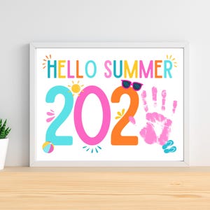 Hello Summer 2025 Handprint Art Craft, Cute Summer Toddler Craft ...