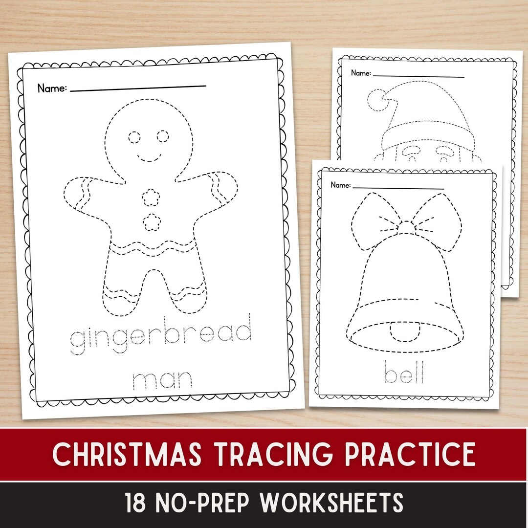 Christmas Line Tracing Worksheet Bundle, Winter Preschool Fine Motor ...