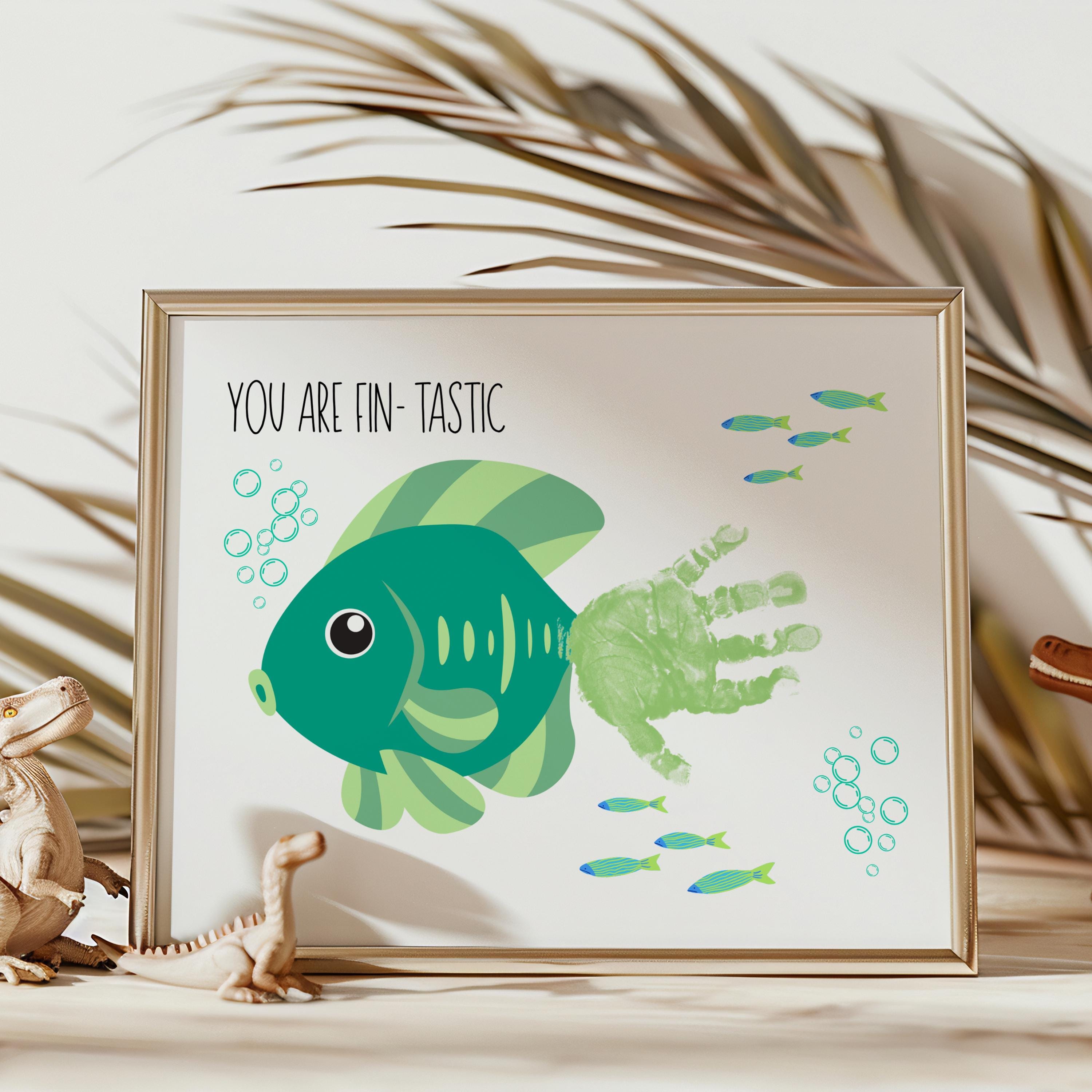 Fintastic Fish Fathers Day Footprint Art, Ocean Animal Handprint Craft ...