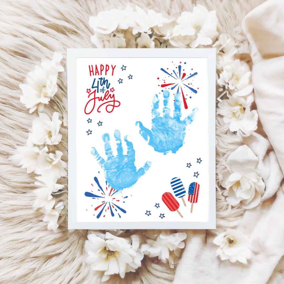 Happy Fourth of July Handprint Art Craft, Patriotic July 4 Toddler ...