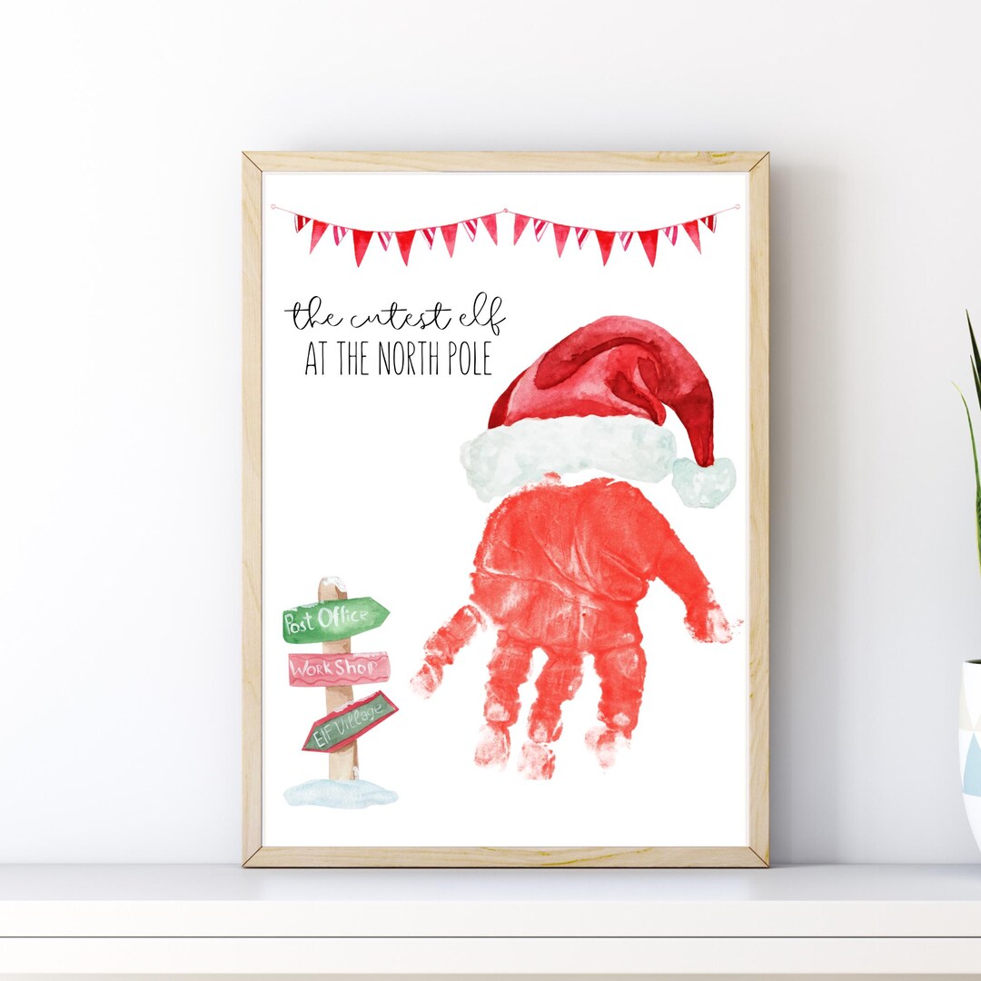 Cutest Elf Handprint Craft, North Pole Elf Hat Preschool Toddler ...