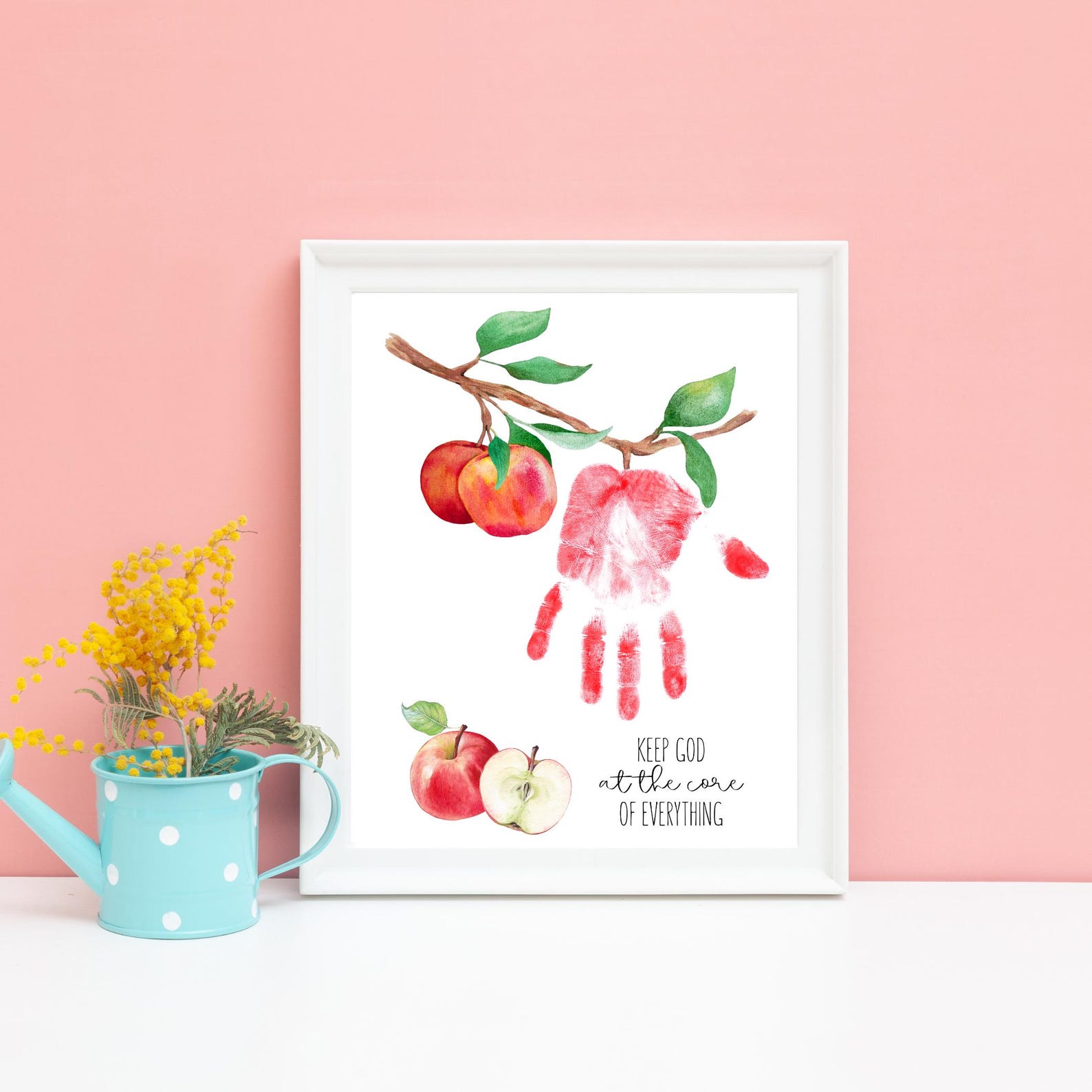 Fall Apple Handprint Craft, Keep God at the Core of Everything Keepsake ...