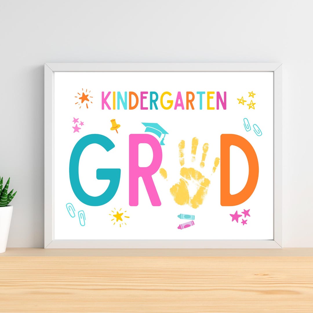 Kindergarten Graduation Handprint Art, End of Year Graduation Handprint ...