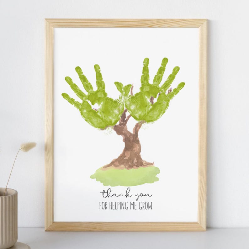 Thank You for Helping Me Grow Handprint Art Craft, Watercolor Tree ...