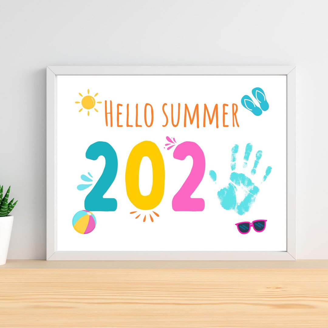 Hello Summer 2025 Handprint Art Craft, Cute Summer Toddler Craft ...