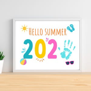 Hello Summer 2025 Handprint Art Craft, Cute Summer Toddler Craft ...
