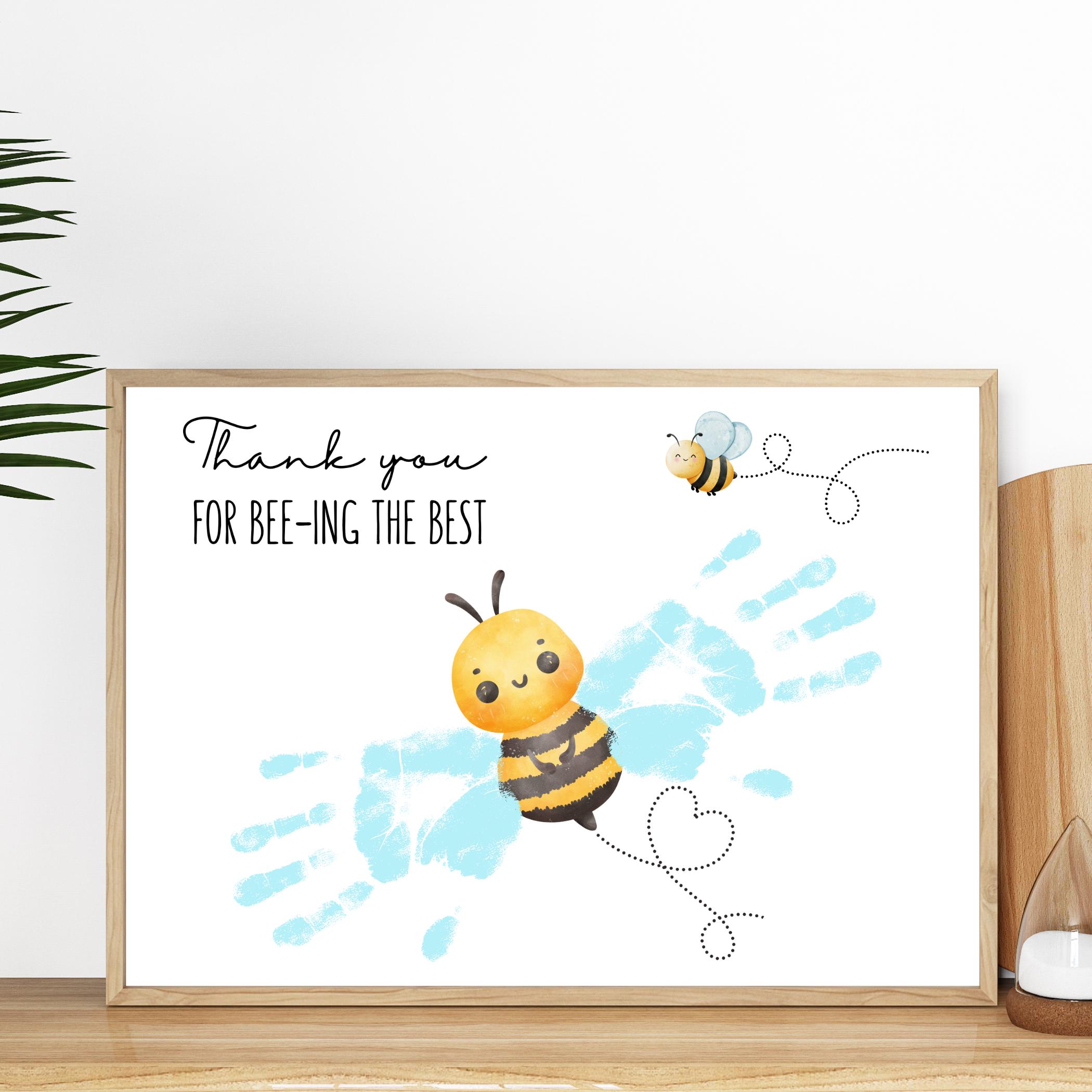 Honey Bee Handprint Craft DIY, Pre K Handprint Art Activity Sheet ...