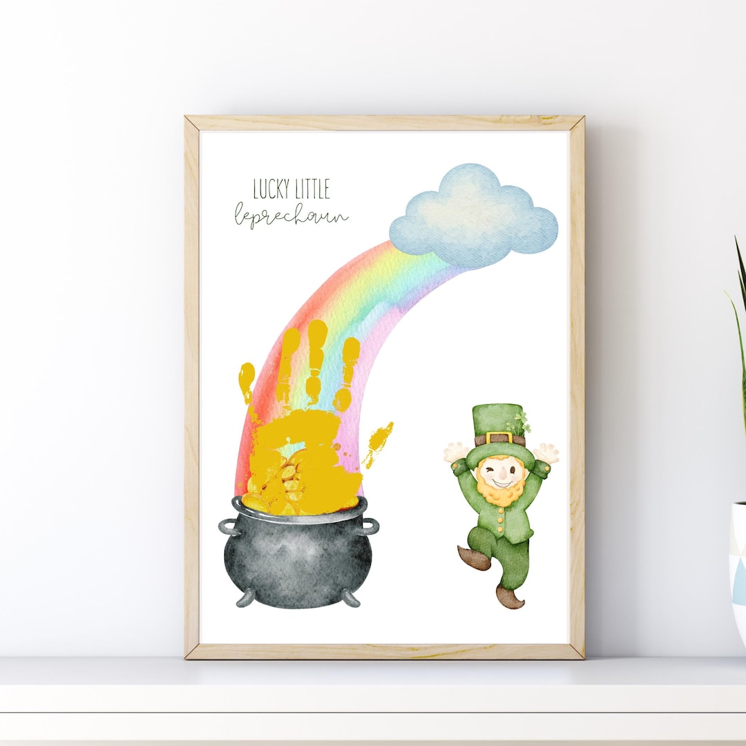 St Patrick's Day Handprint Keepsake Art, Lucky Little Leprechaun ...