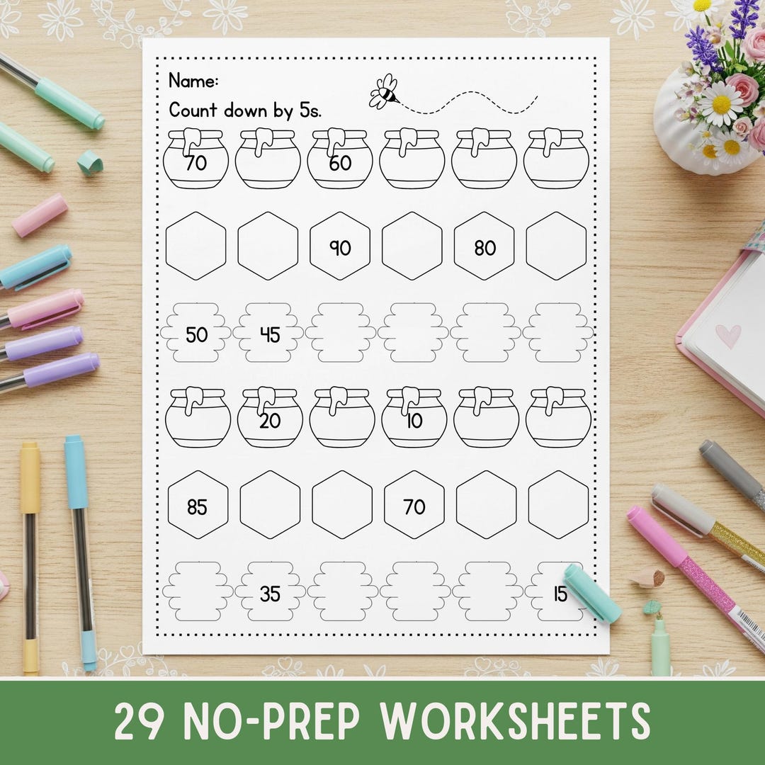 Bee Skip Counting Worksheets, Skip Counting by 2, 3, 5, and 10 Practice ...