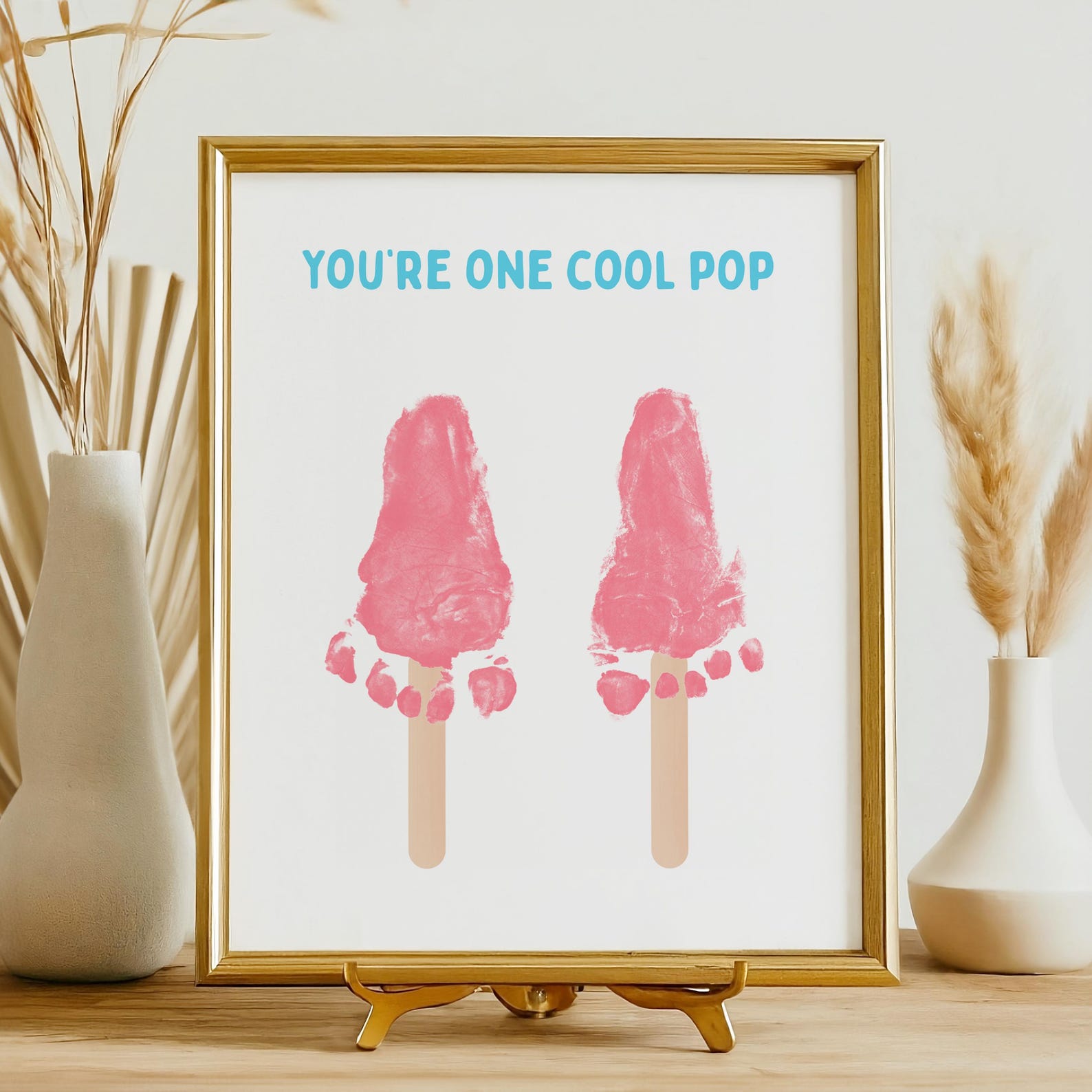 Popsicle Fathers Day Handprint Art, One Cool Pop Baby Footprint Art ...