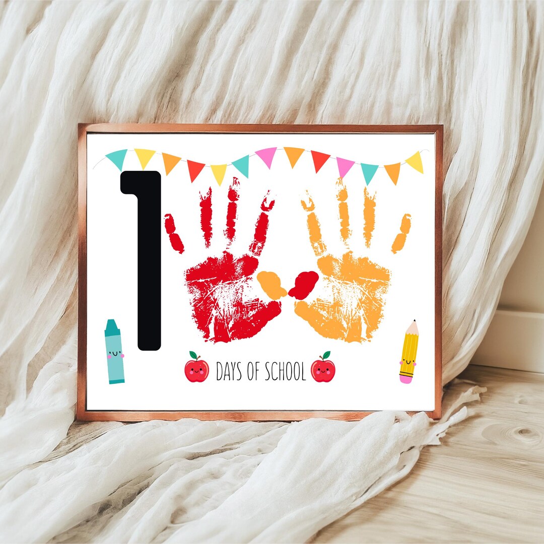 100 Days of School Handprint Craft: 100th Day of School Keepsake Art - Etsy