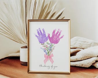 Get Well Soon Flower Bouquet Handprint Art Craft DIY, Well Wishes ...