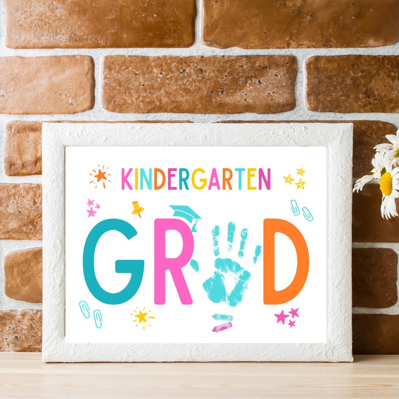 Kindergarten Graduation Handprint Art, End of Year Graduation Handprint ...