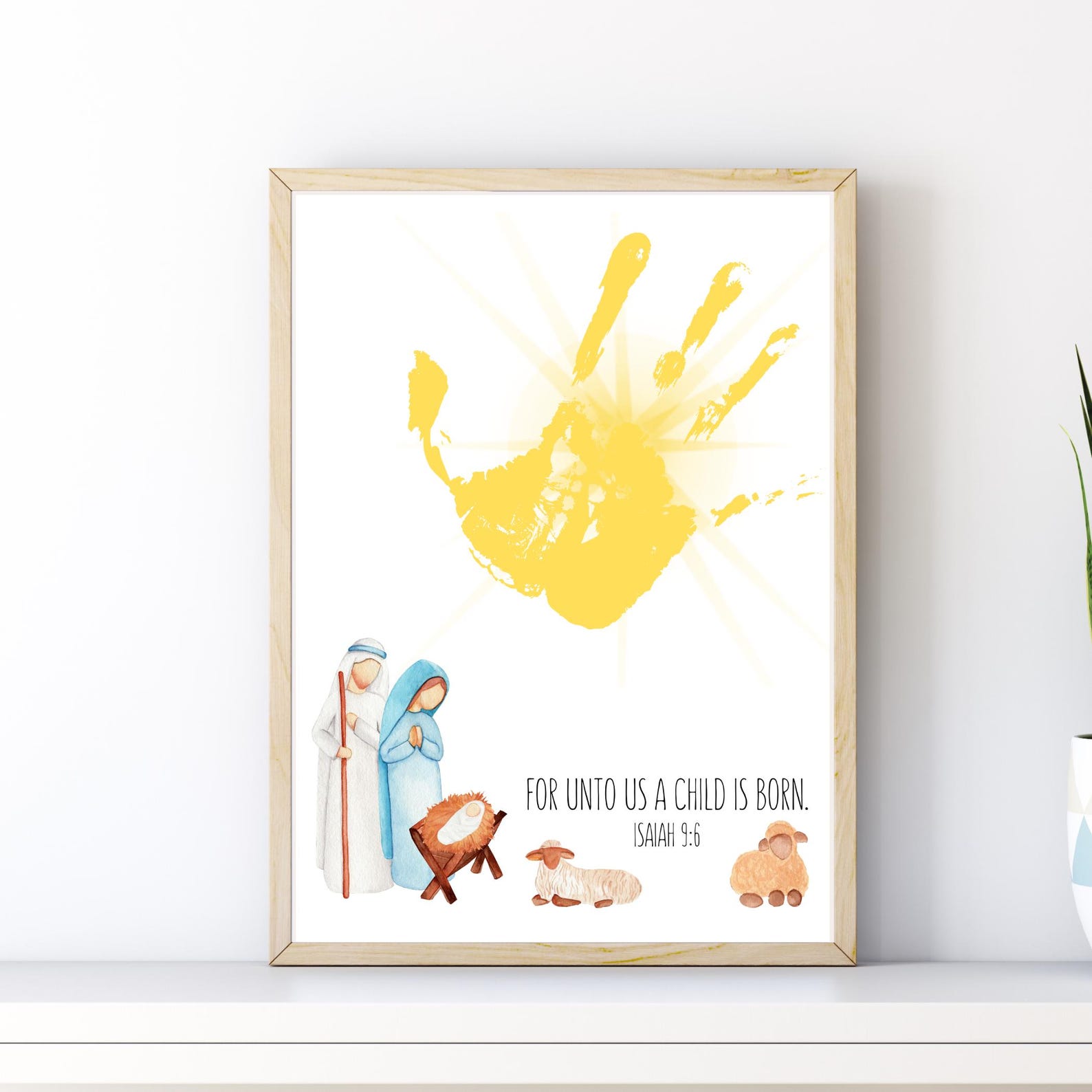 Christmas Nativity Handprint Craft, A Child is Born Sunday School ...