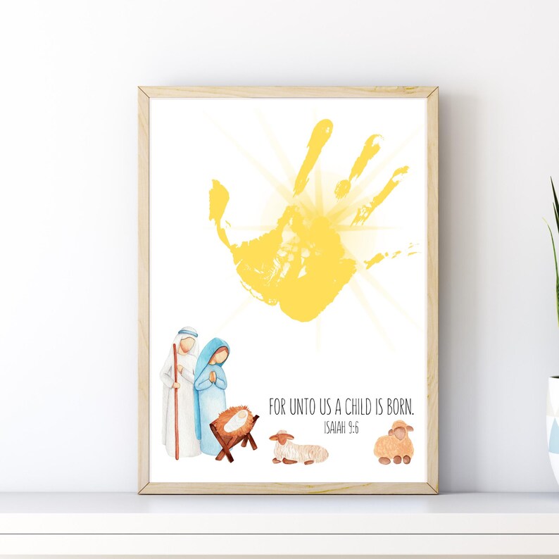 Christmas Nativity Handprint Craft, A Child is Born Sunday School ...