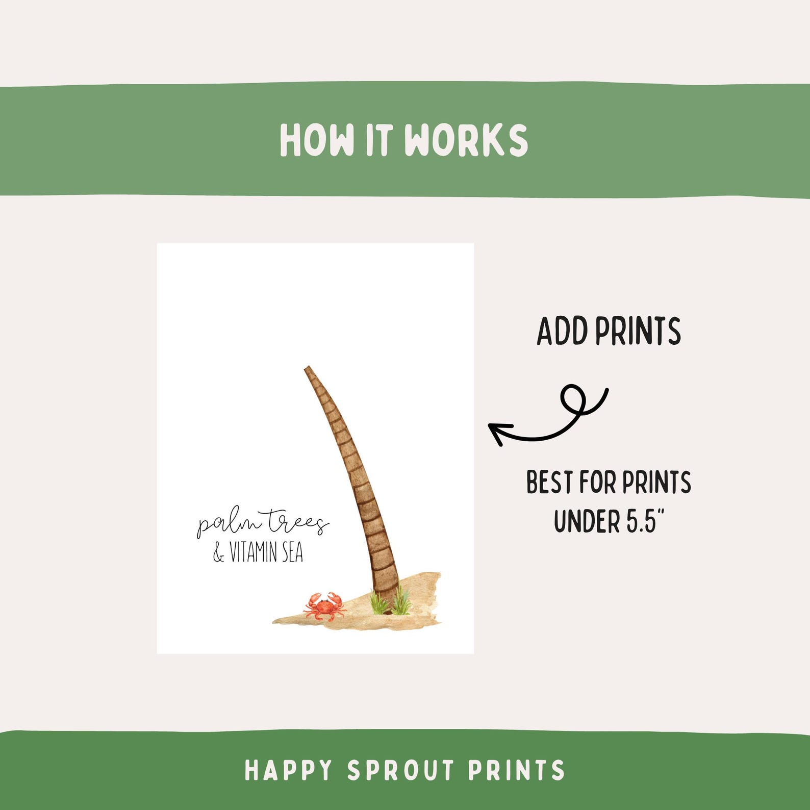 Palm Tree Handprint Keepsake Art, Summer Beach Handprint Art Craft DIY ...