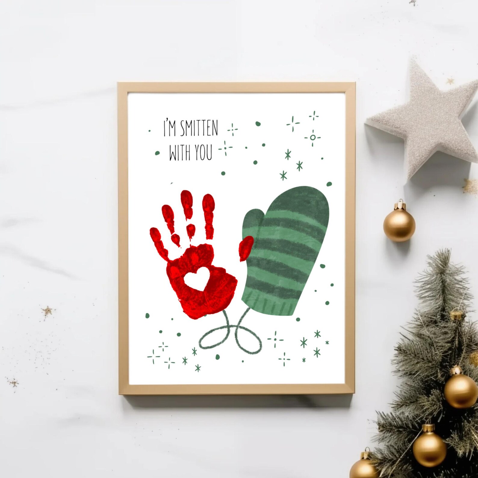 I'm Smitten With You Handprint Craft DIY, Mitten Toddler Handprint Art ...