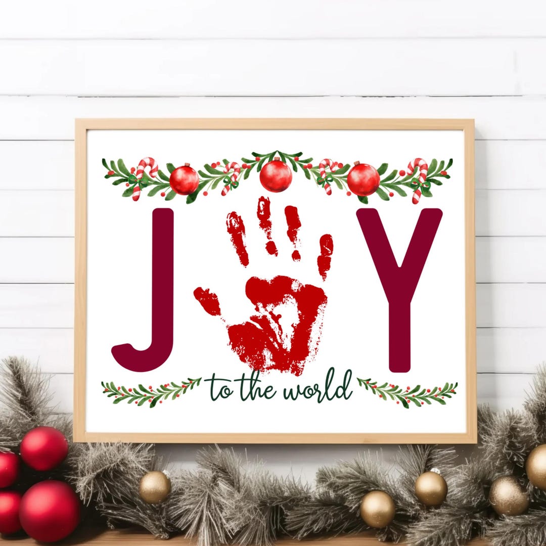 Joy to the World Handprint Craft DIY, Christmas Preschool Toddler ...