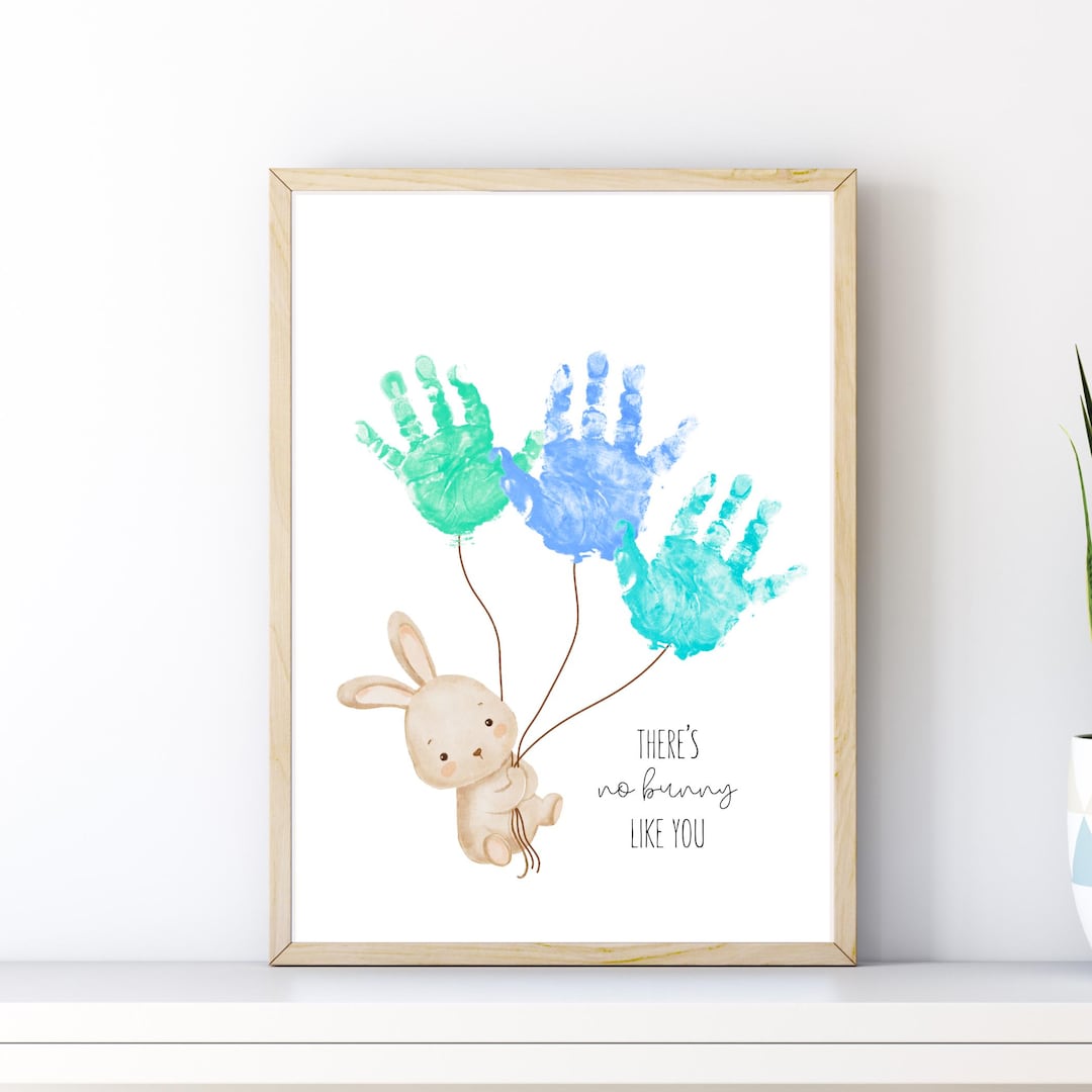 No Bunny Like You Handprint Craft DIY, Toddler Handprint Art Bunny ...