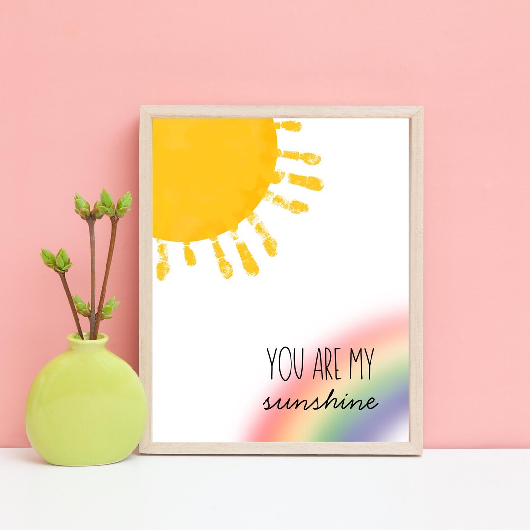 You Are My Sunshine Handprint Craft Print, Pre K Fingerprint Art ...