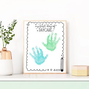 First Day of Daycare Handprint Art Craft, First Day of Daycare ...