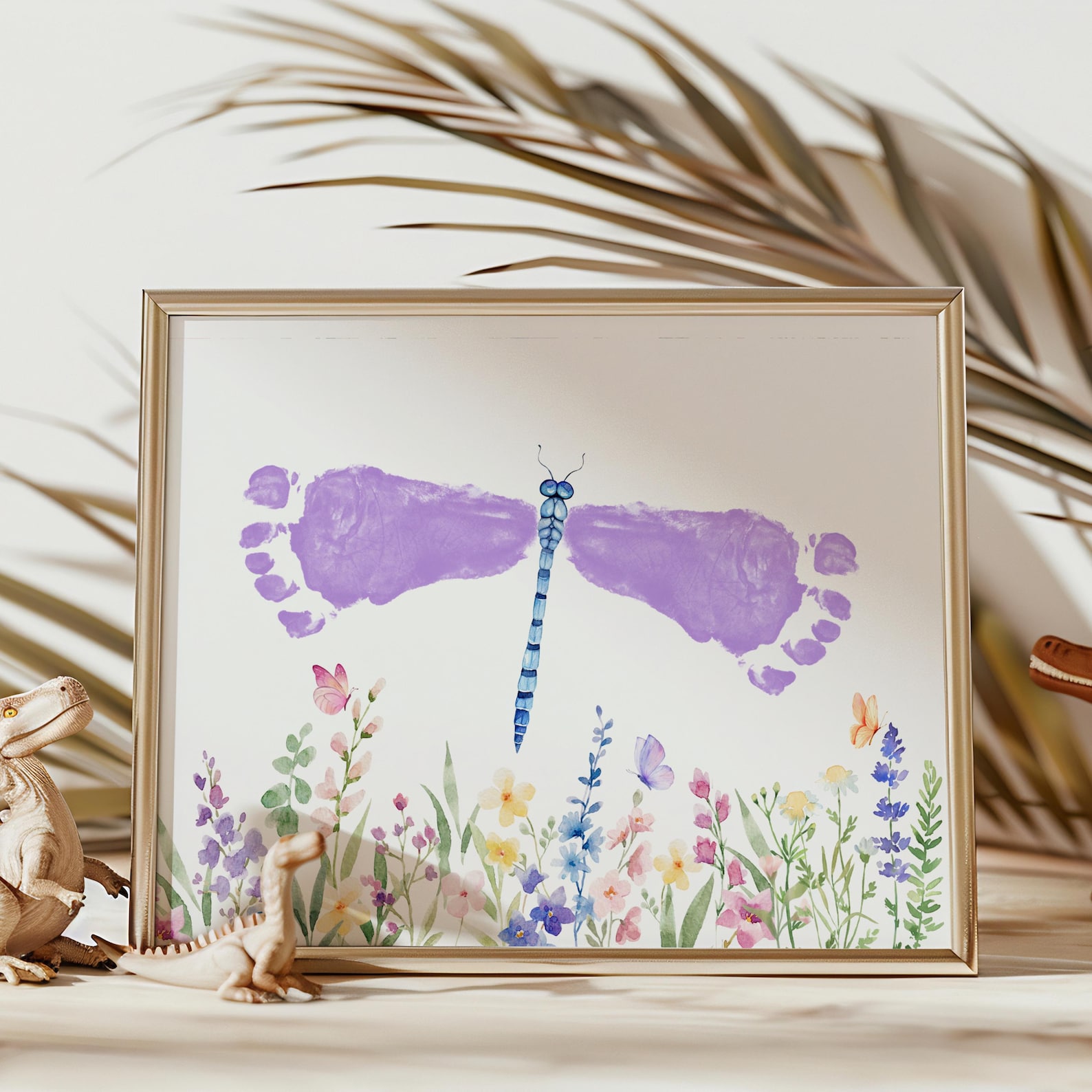 Dragonfly Footprint Art Craft DIY, Summer Pre K Handprint Art Activity ...