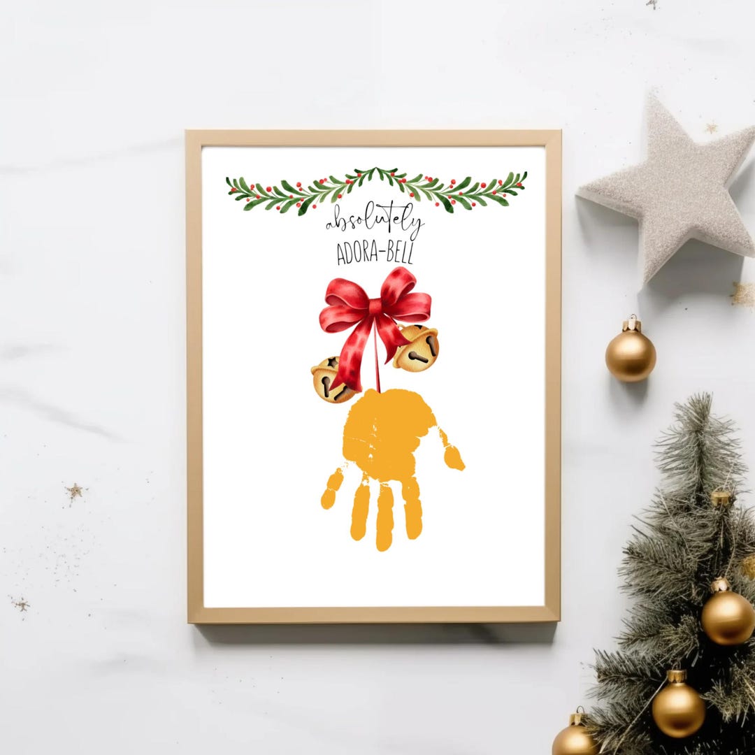 Christmas Bell Handprint Art Winter, Bells Christmas Footprint Craft ...