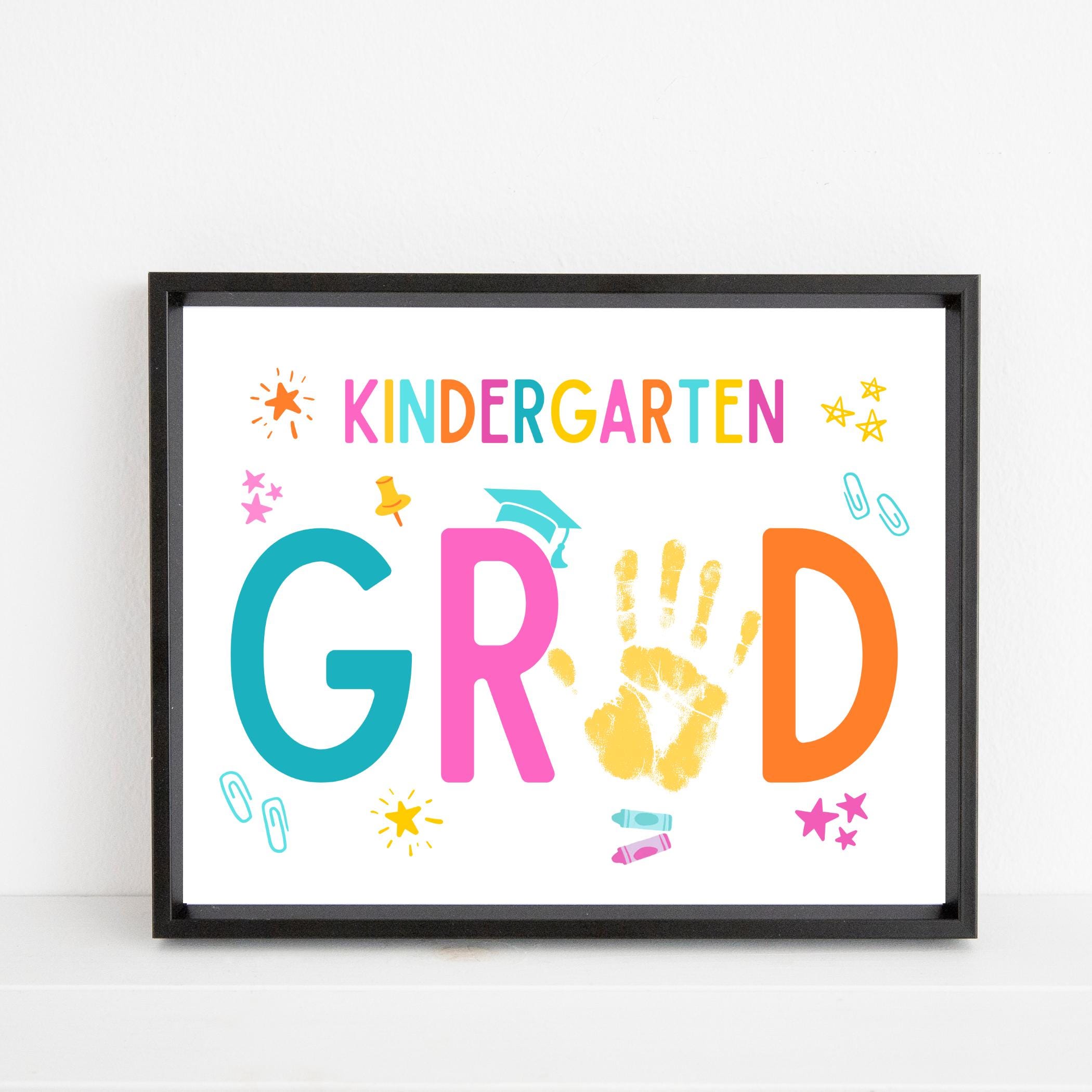 Kindergarten Graduation Handprint Art, End of Year Graduation Handprint ...