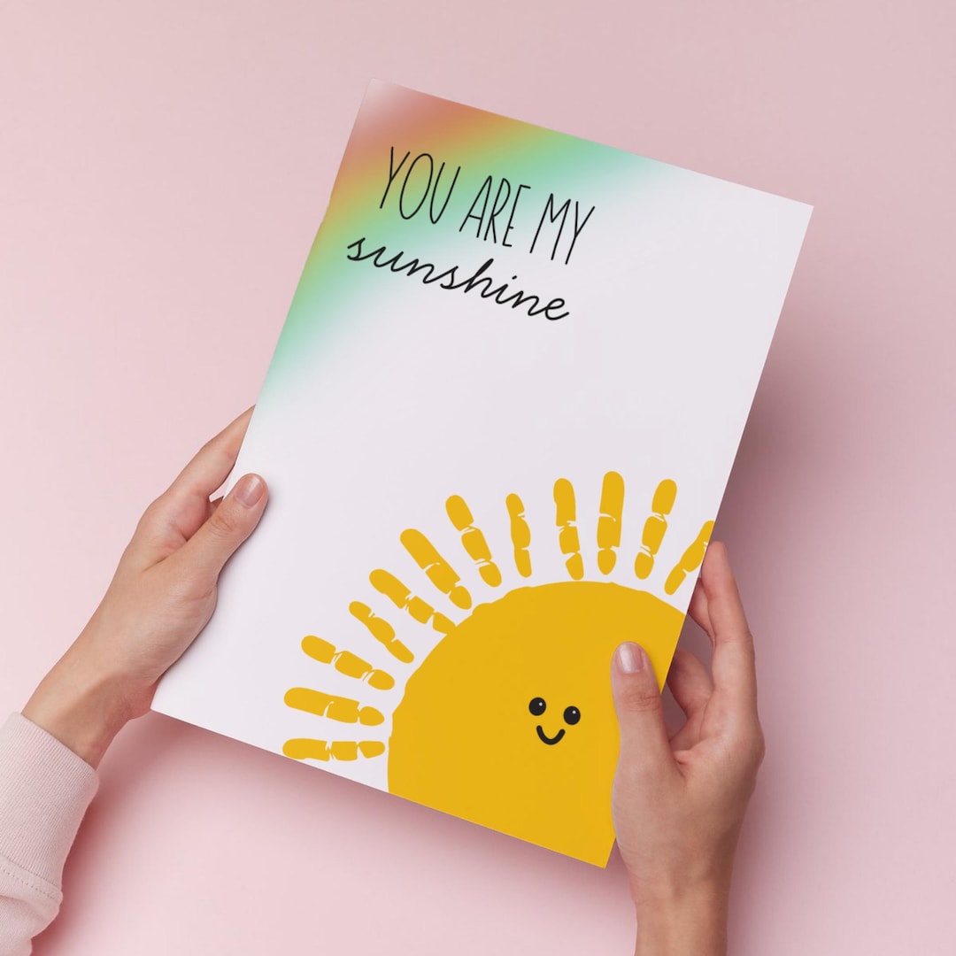 You Are My Sunshine Handprint Craft Print, Pre K Fingerprint Art ...