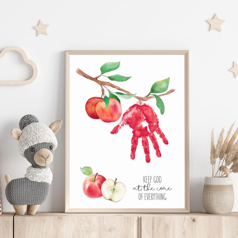Fall Apple Handprint Craft, Keep God at the Core of Everything Keepsake ...