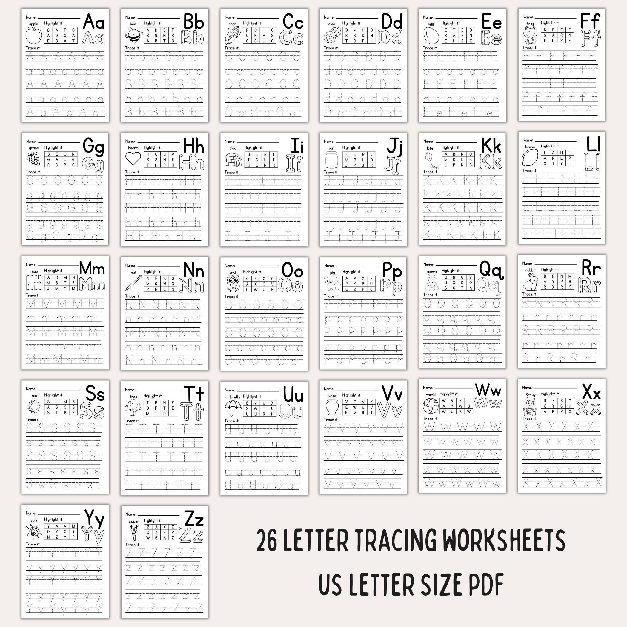 Alphabet Tracing Guide, Letter Tracing, Letter of the Week Alphabet ...