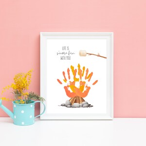 Life is S'more Fun With You Handprint Art, DIY Campfire Art Craft ...