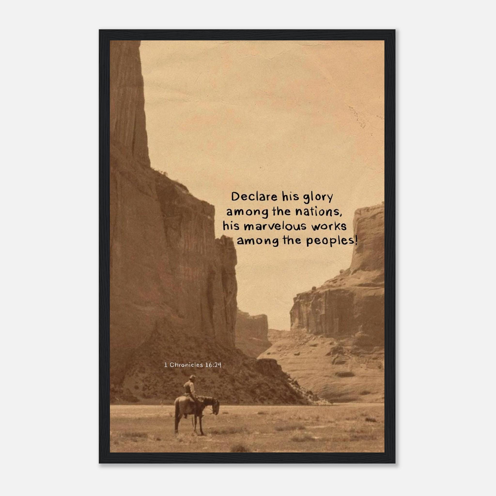 Christian Cowboy Art Print, 1 Chronicles 16:24 Western Scripture Decor ...