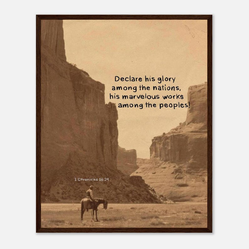 Christian Cowboy Art Print, 1 Chronicles 16:24 Western Scripture Decor ...