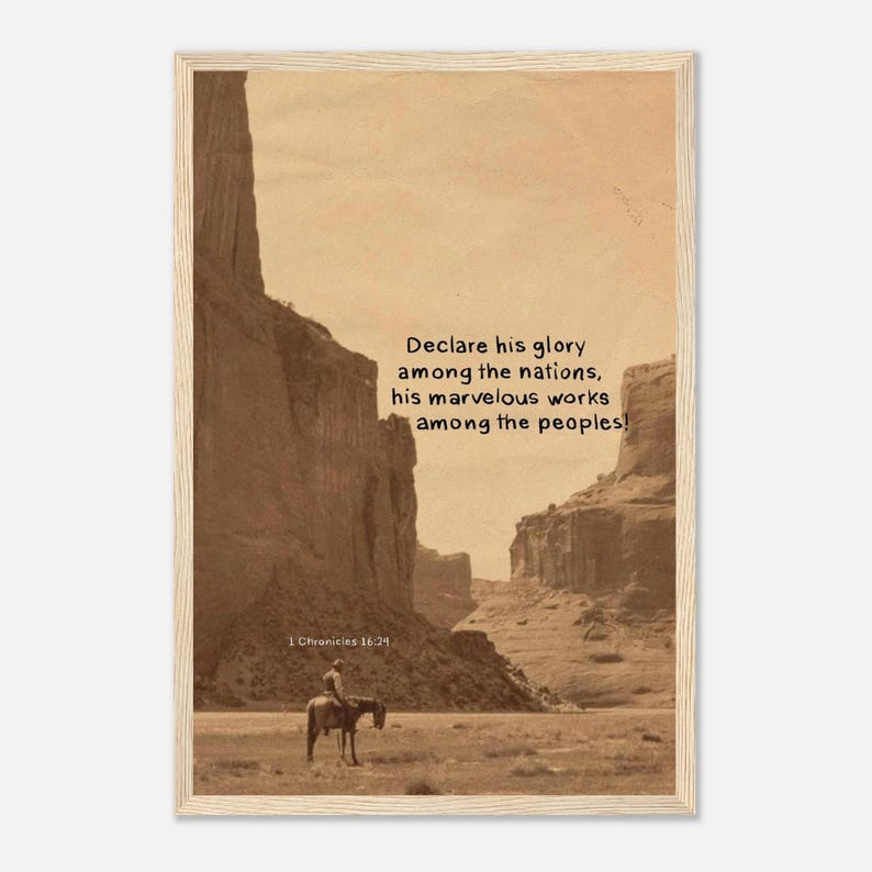 Christian Cowboy Art Print, 1 Chronicles 16:24 Western Scripture Decor ...