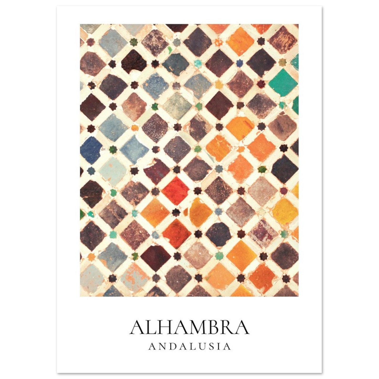 Andalusian Art From the Alhambra Palace in Granada Islamic Mural ...