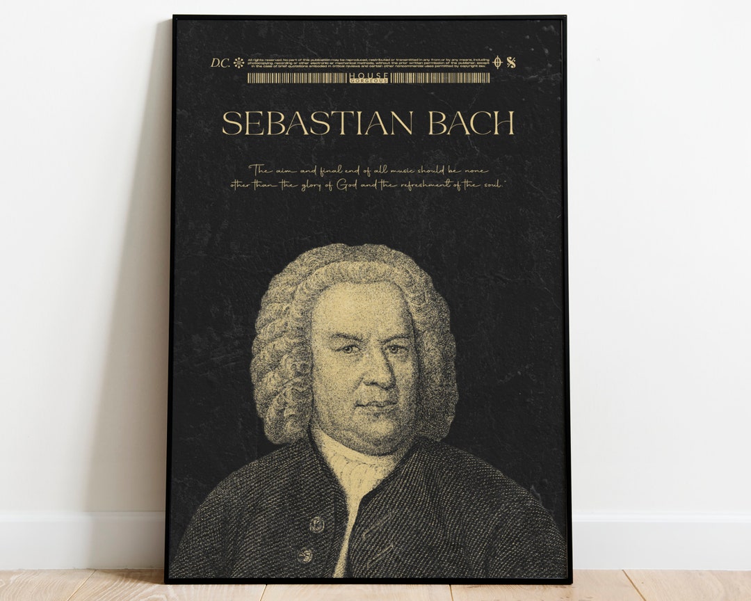 Sebastian Bach Vintage Print, Classical Music Poster Digital Download ...