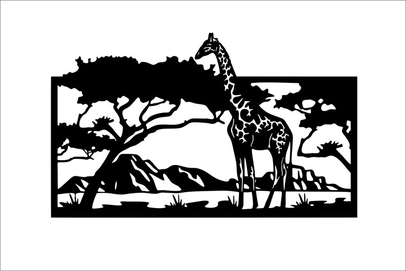 Giraffe Wall Art Decor Vector File for Cnc Machine and Cricut . File ...