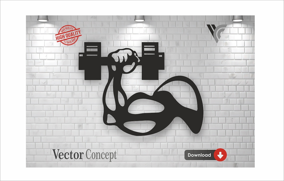 Fitness Gym Wall Art Decor Vector File for Cnc Machine and Cricut ...