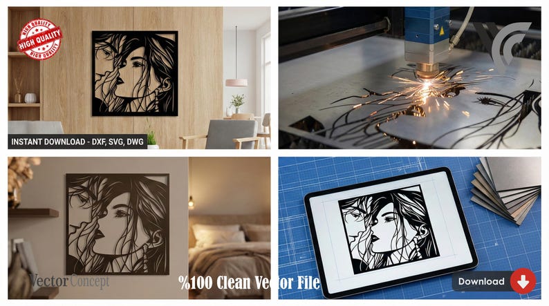 Silhueta de Casal em SVG – Arquivos para Corte a Laser, Arte de Parede ...