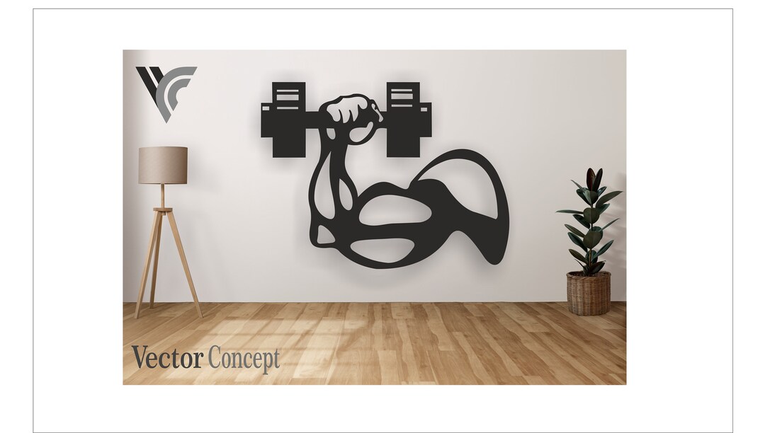 Fitness Gym Wall Art Decor Vector File for Cnc Machine and - Etsy